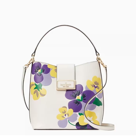 kate spade | Bags | Kate Spade Reegan Pansy Toss Floral Printed Leather ...